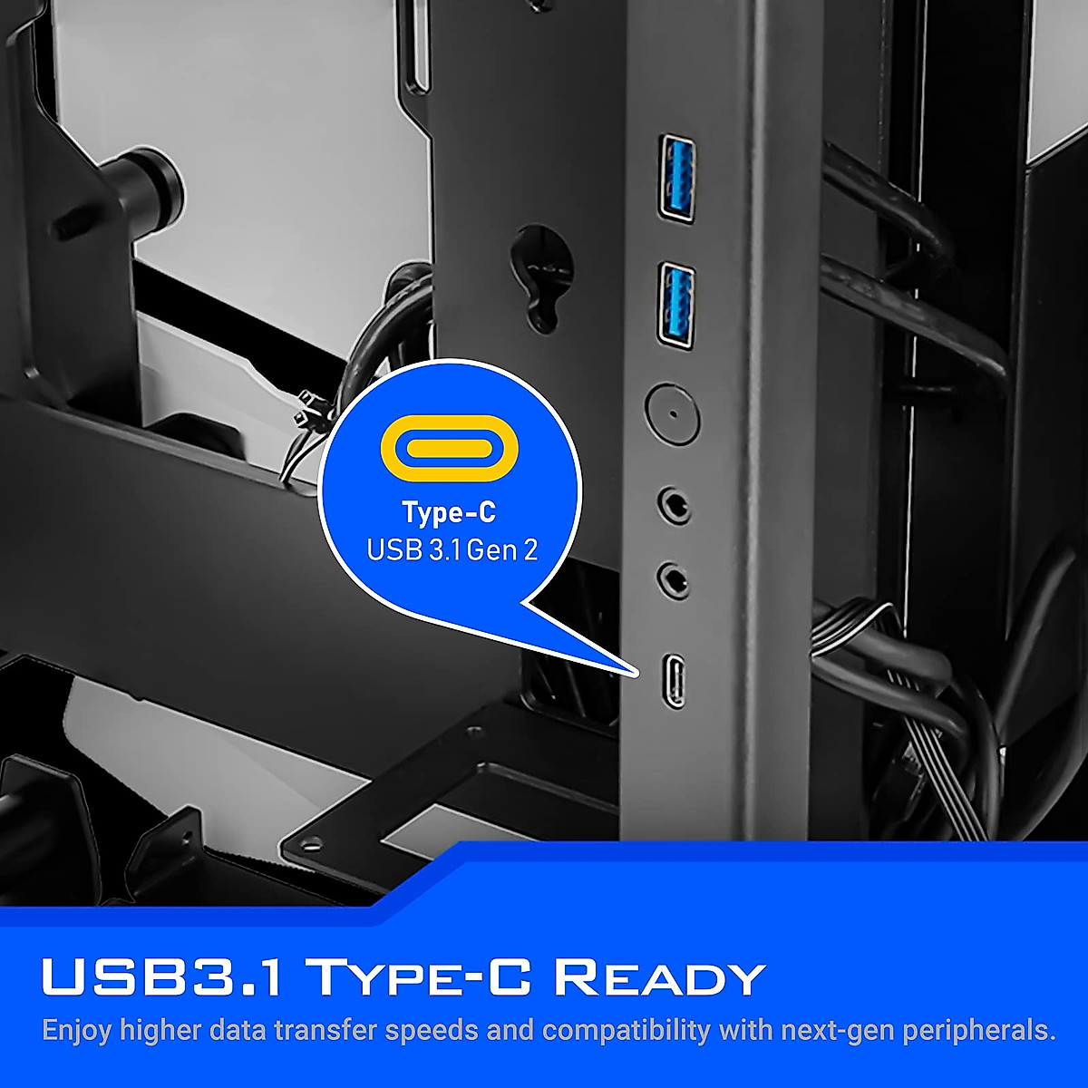 Antec Striker Aluminum and Steel ITX Computer Case, Front GPU Mount, Up to 4 x 120 mm Fan Support, USB 3.1 Type-C Ready and PCI-E Riser Included (Striker Mini)