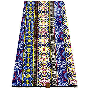 Veritable Wax Prints- Blue, White, Yellow, Pink, Black, Olive-Green -African Wax Print Fabrics- Sell for 6 Yards- 100% Cotton