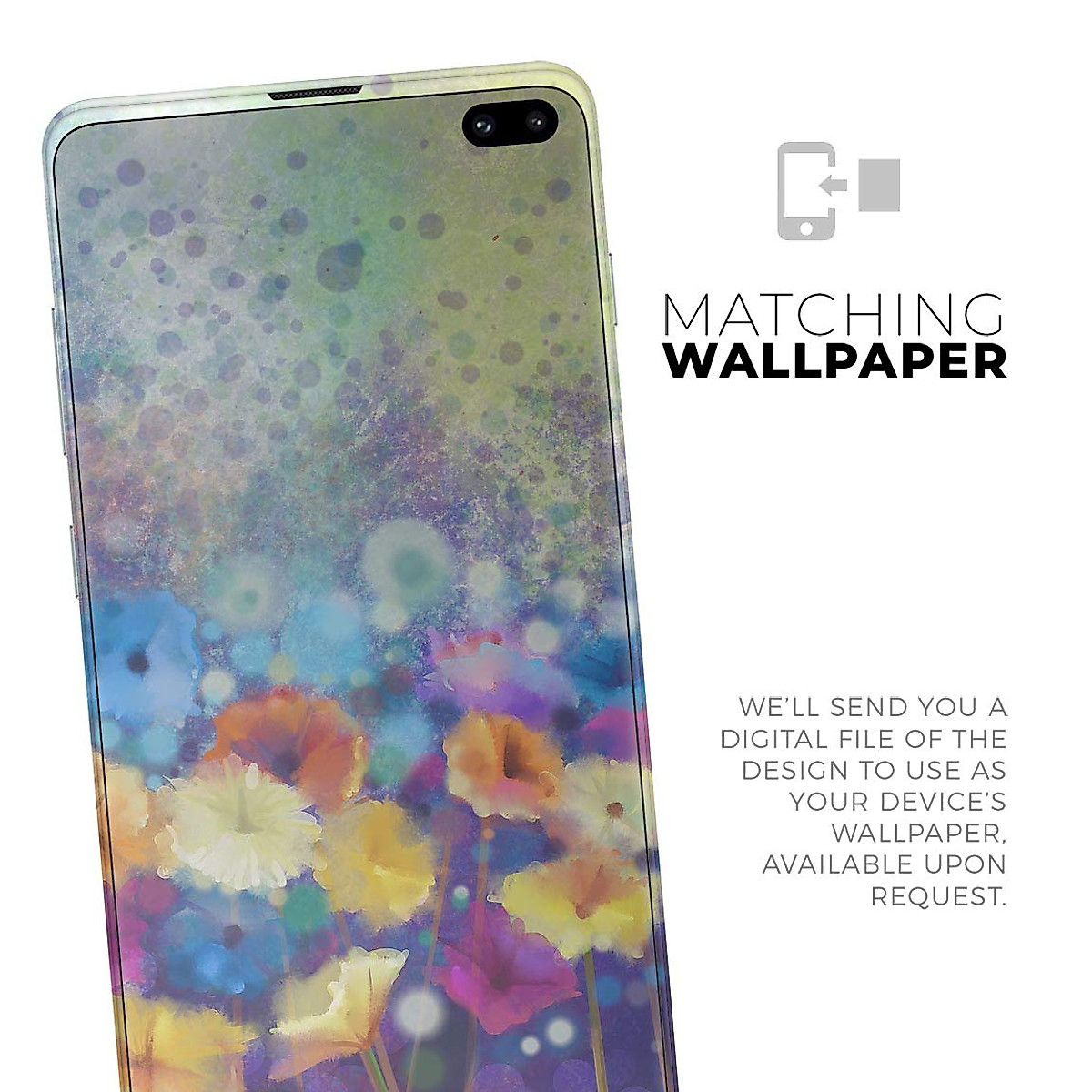 DesignSkinz Abstract Flower Meadow v2 Protective Vinyl Decal Wrap Skin Cover Compatible with The Samsung Galaxy S20 (Screen Trim & Back Glass Skin)