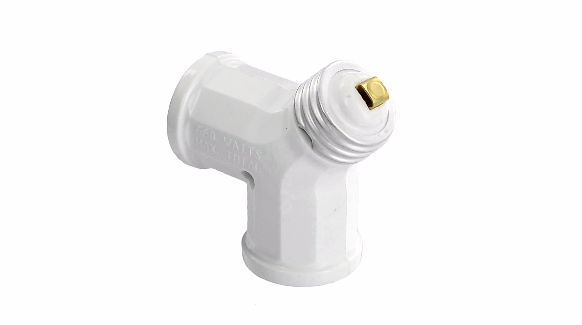 Leviton 128-W 15-Amp 660-Watt Twin Light-Socket Adapter, White — 🛍️ The ...