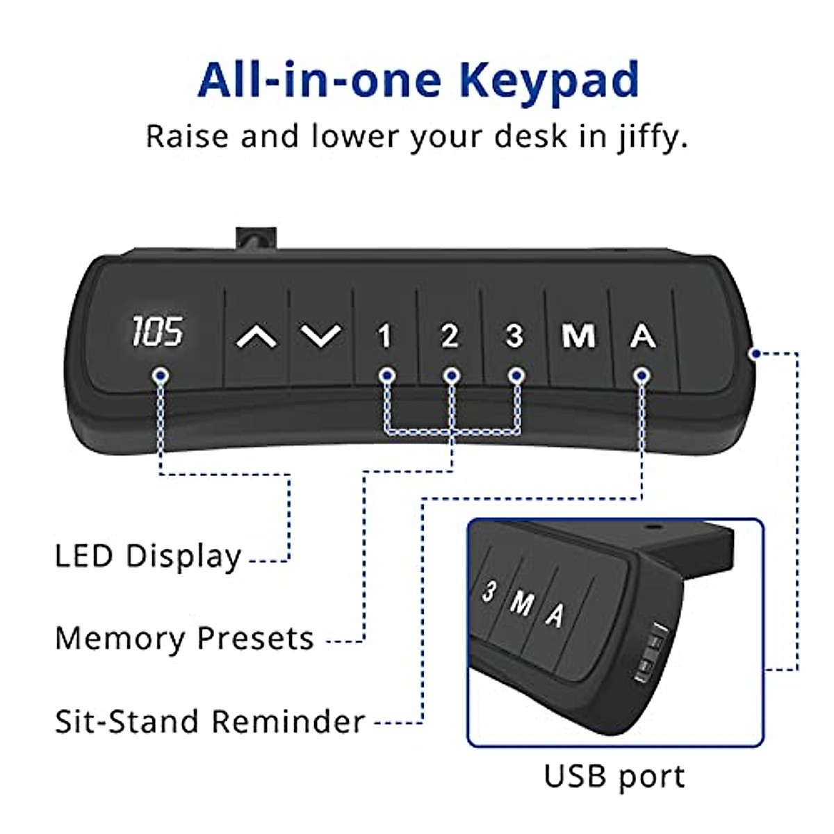 FLEXISPOT EP4 Classic Electric Standing Desk 63"x30" Inches Dual Motor 3 Stages Height Adjustable Desk Stand Up Desk with USB Charging Port and Hooks Sit Stand Desk, Black Frame & Black/Greystone Top