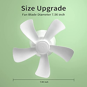 UNbeaten Portable Camping Fan for Tents with Hanging Hook, 8000mAh Battery Operated,Remote Control,Timer,4 Speeds,USB Rechargeable for Camping Outdoor
