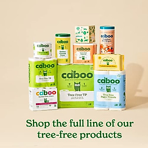 Caboo Tree Free Bamboo Paper Towels, 8 Rolls, Earth Friendly Sustainable Kitchen Paper Towels with Strong 2 Ply