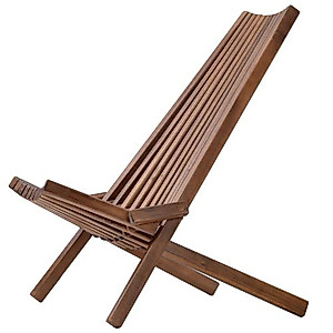 Folding Wood Outdoor Chair,Foldable Low Profile Acacia Wooden Lounge Chair for The Patio, Porch, Lawn, Garden (Natural)
