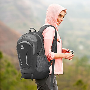 MIYCOO Lightweight Backpack for Men Women - Packable Hiking Travel Backpack - Foldable Outdoor Camping Waterproof Daypack Grey