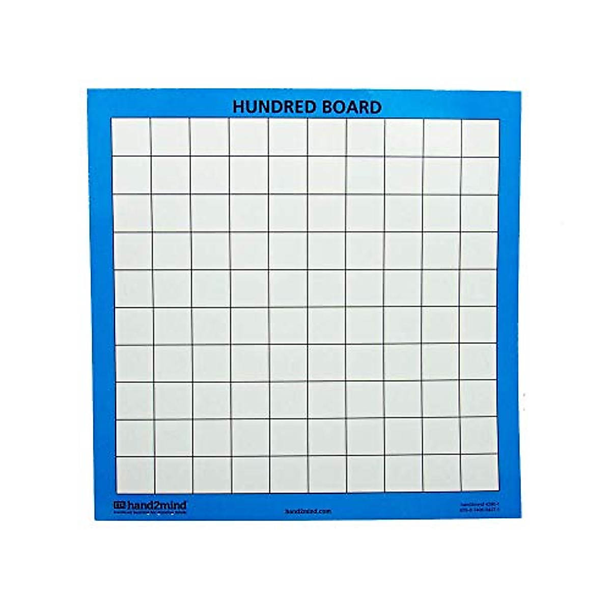 hand2mind Laminated Hundred Boards, 100 Chart for Classroom, Double Sided Number Charts for Classroom Wall, Teacher Supplies, Classroom Supplies, Dry Erase Poster, 100s Chart (Set of 10)