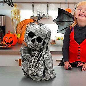 Halloween Skeleton Bones Realistic Looking Skulls Human Skeleton For Halloween Scary Graveyard Haunted House Lawn Yard Decorations(28 pieces）