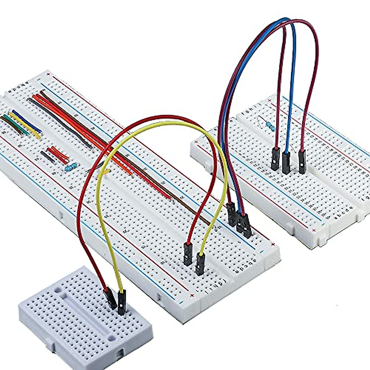 MMOBIEL 3 Pcs 830 Point Solderless PCB Breadboard Prototype Circuit Kits Compatible with DIY Arduino, Raspberry Pi 2 3 4 Projects Proto Shield Distribution Connecting Blocks