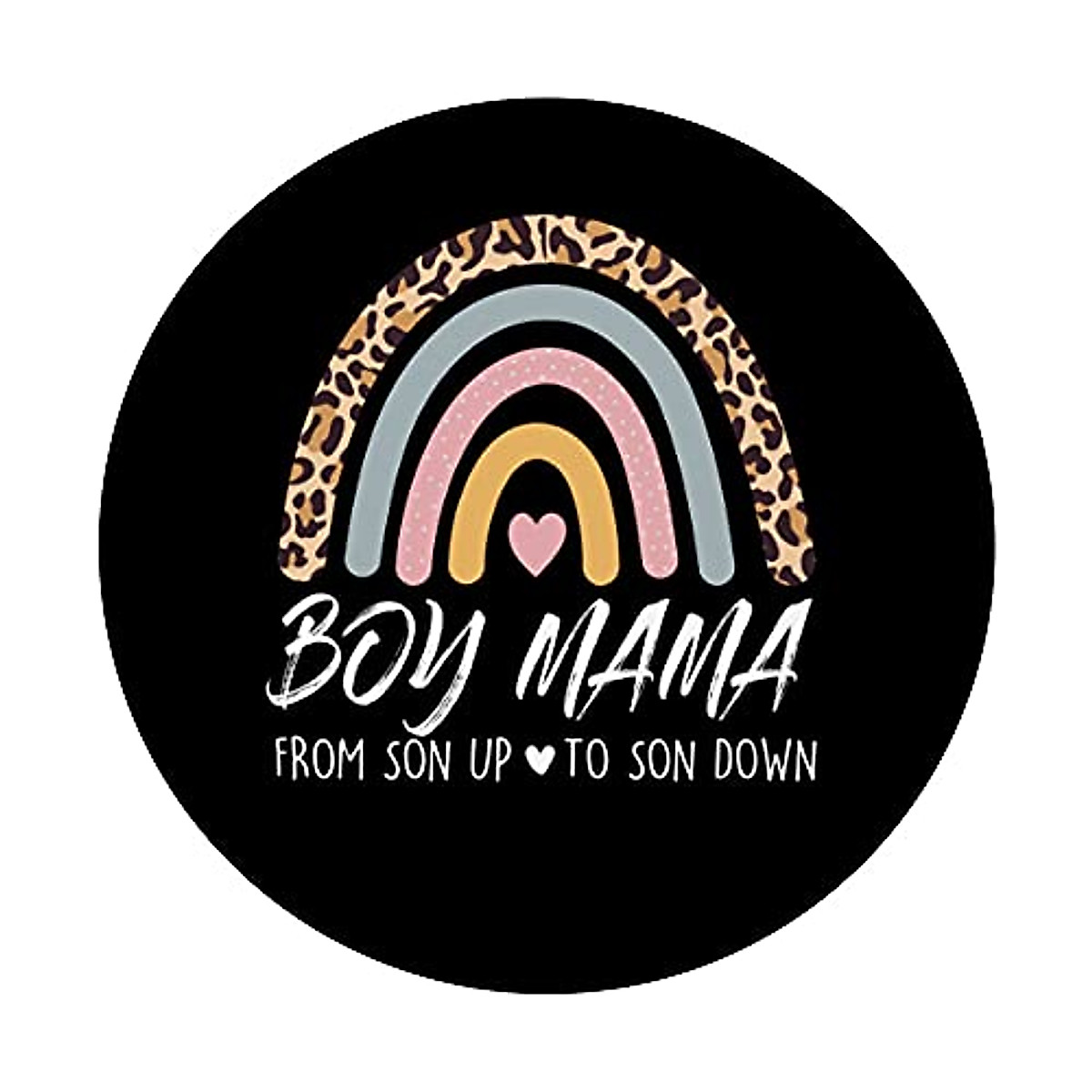 Boy Mama From Son Upto Son Down Leopard Rainbow Mother's Day PopSockets Swappable PopGrip