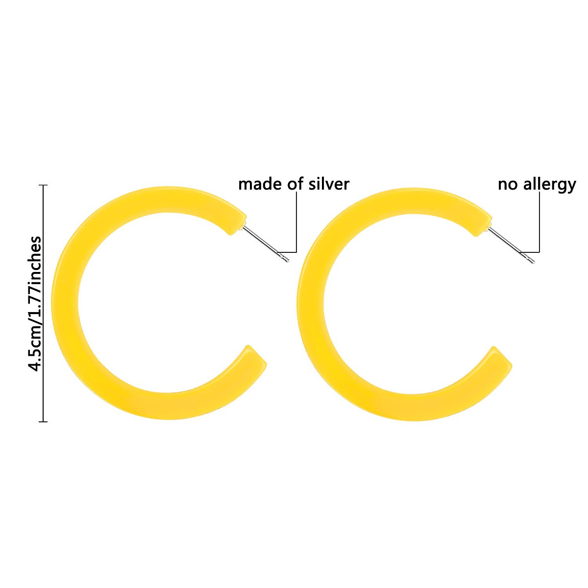 Skylety 4 Pairs 80s Neon Earrings for Women 90s Retro Hoop Drop Dangle Earrings for 80's Party Cosplay Costume Accessories(Half Hoop Style)