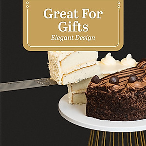 White Cake Stand for Elegant Dessert Table Displays, Easy-to-Clean Round Gold Cake Stand or Cupcake Stand for Weddings, Birthdays & All Party Occasions (10-inch)