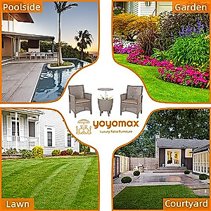 yoyomax 2 Pieces Outdoor Patio Furniture Set, Black