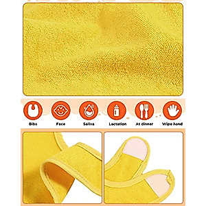 30 Pack Baby Muslin Bandana Drool Bibs for Baby Boys Girls Multicolor Solid Terry Cotton Bibs Unisex Waterproof Baby Feeder Bibs with Fiber Filling Adjustable Newborn Bibs for Teething and Drooling