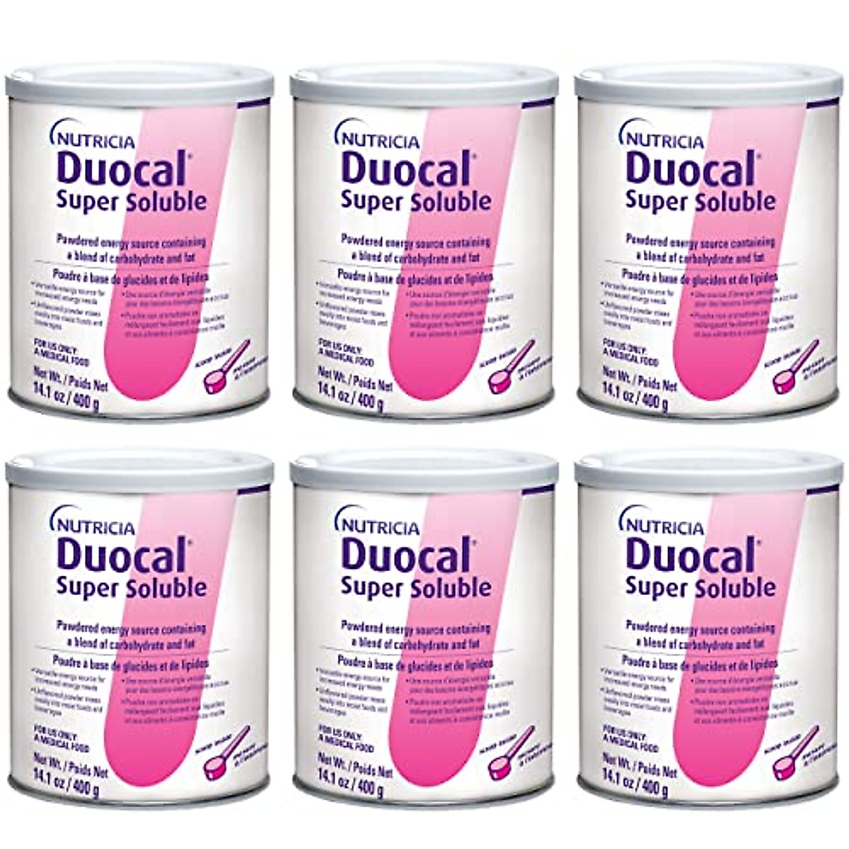 Duocal - High Calorie Super Soluble Powder, Medical Food - Unflavored, 14.1 Oz Can (Case of 6)