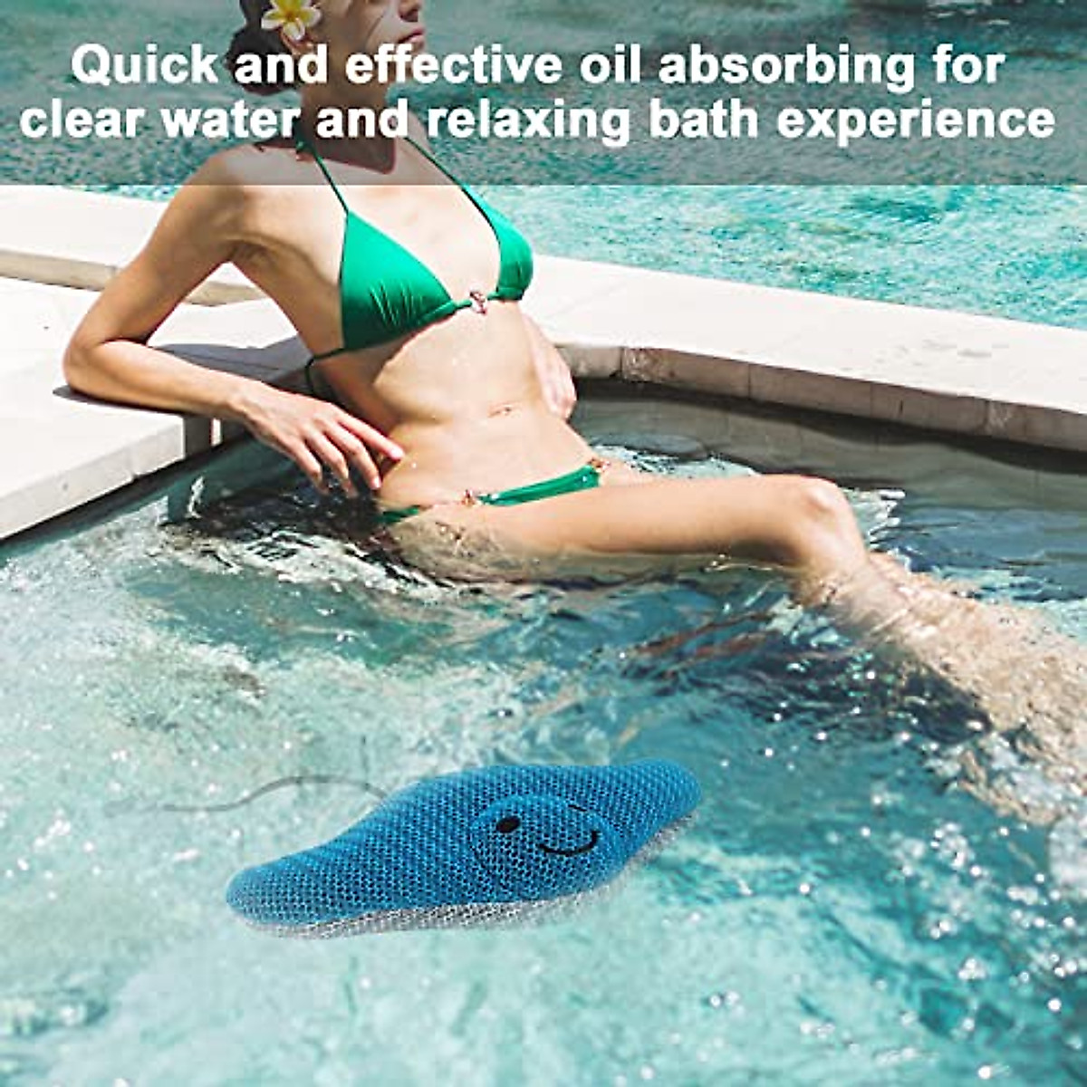 Hot Tub Scum Absorber Spa Cleaner, Reusable Oil Absorbing Sponge for Pool, Hot Tub, SPA, Absorbs Scum,Oil, Slime and Grimes, Must Have Hot Tub Cleaning Accessories for Adults and Kids(2 pack）