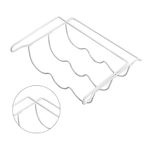 KWQBHW Fridge Wine Rack Water Bottle Holder Refrigerator Bottle Rack Hanging Drink Bottles Shelf Metal Wine Storage Organizer for Kitchen Holds 3 Bottles