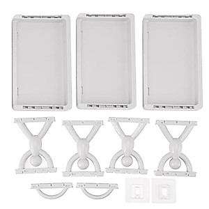 Wall Mounted Storage Shelf, Space Saving Simple Style Wall Storage Rack Drain Hole for Bathroom for Cosmetics for Spices for Skin Care Products(Grey, 3 Layers)