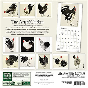 The Artful Chicken 2023 Wall Calendar: Brush & Ink Watercolor Paintings
