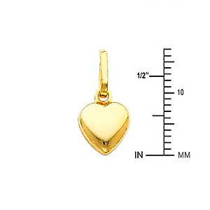 14k Yellow Gold Heart Charm Pendant