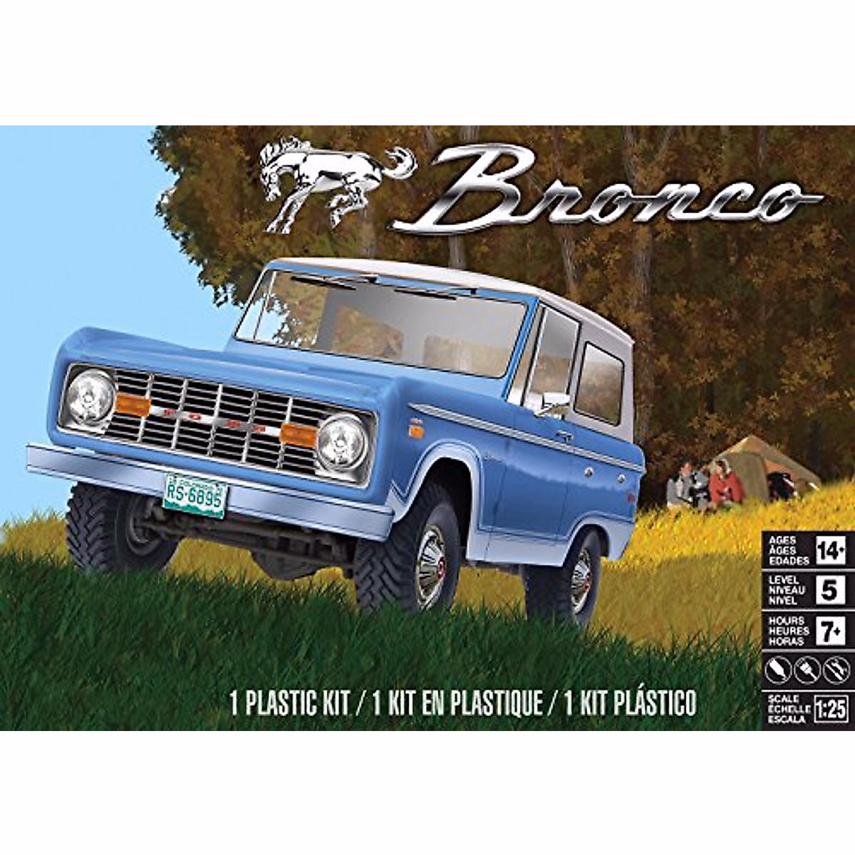 Revell 85-4320 Ford Bronco Truck Kit 1:25 Scale 122-Piece Skill Level 5 Plastic Model Building Kit, Blue