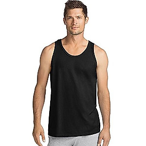 Hanes Best Tagless Ring Spun Cotton Tank Tagless A-Shirts 6-Pack (Large (42-44"), Black & Gray)
