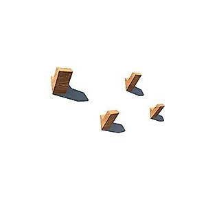 Natural Wooden Coat Hooks Wall Mounted made of Ash wood (Set of 2)