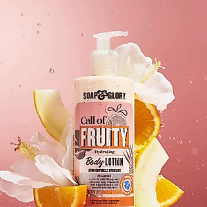 Soap & Glory Call of Fruity Body Lotion - Moisturizing Body Lotion with Vitamin E, Coconut Oil & Aloe Extracts - Tropical Fruits, Juicy Melon & Hibiscus Cocoa Butter for Dehydrated Skin (500ml)