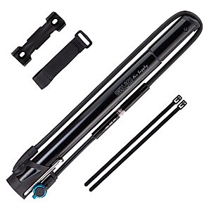 GIYO Bike Frame Floor Pump - Compact & Durable, Fast Tire Inflation for Road & MTB - Presta/Schrader, Max 140 psi - Small Pump with Gauge (GM631)