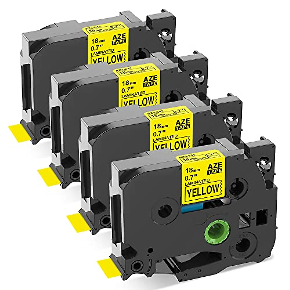 Labelife Compatible with Label Tape Replacement for Brother P Touch 18mm Label Tape TZe-641 Black on Yellow and Replace 24mm Label Tape TZe-251, Black on White (Total 8-Pack)