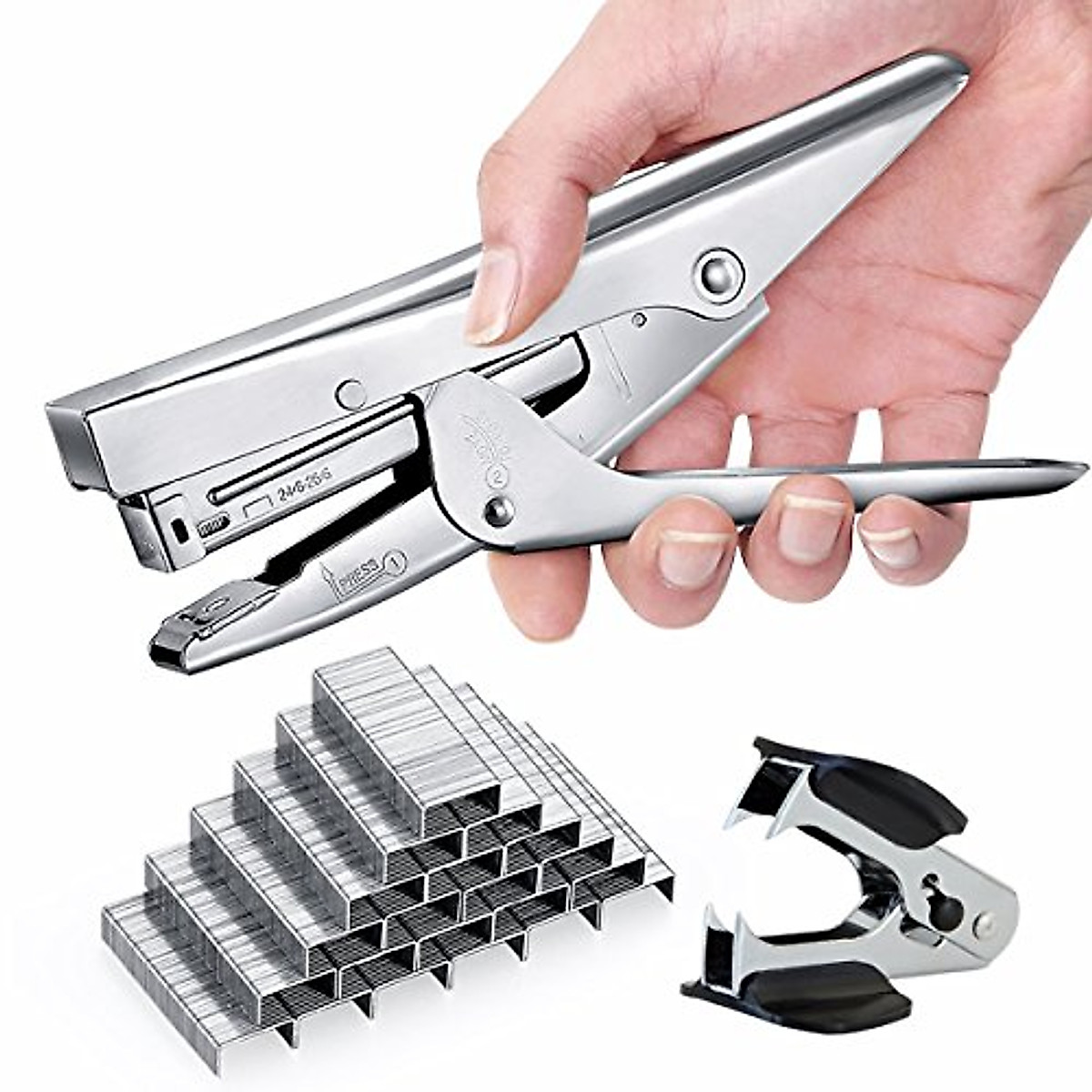 Stapler Heavy Duty with 1000 Staples and Staples Remover Set 20 Sheets Desktop Office Work Student Teacher Large Capacity No Jam Professional Standard 24/6 Metal