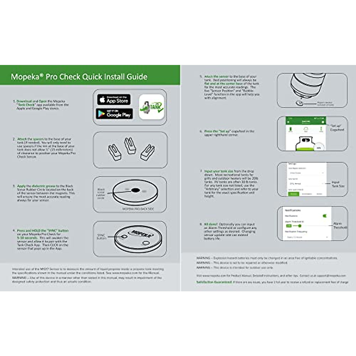 Mopeka Pro Check Bundle - 1 Pro Check Sensor and 1 Wifi Bridge/Gateway - Wireless Propane Gauge for your RV, BBQ Grill, and Patio Heater LPG Tanks - Monitor Propane Levels with the Free Tank Check App