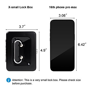 Jssmst Locking Small Steel Cash Box without Money Tray,Lock Box,Black Small