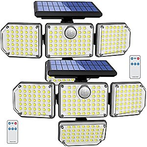Solar Flood 3000 Lumens Solar Security Lights, Motion Lights Outdoor Solar Powered Waterproof, Solar Sensor Lights Outdoor Motion Detection with Remote Control, 2 Pack
