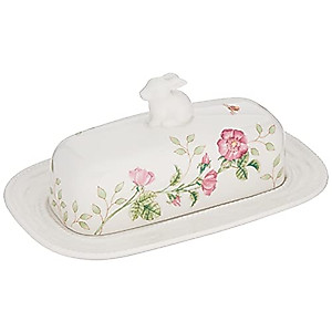 Lenox 893455 Butterfly Meadow Bunny Covered Butter Dish