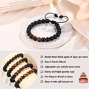 MONOZO 30th Birthday Gifts for Him, 30th Birthday Decorations for Him, 30 Year Old Birthday Gifts for Men, Natural Stone Bracelet Happy Birthday Gifts for 30 Year Old Men Him Dad Boyfriend Son