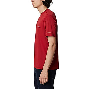 Columbia Men's Meeker Peak Short Sleeve Crew, Red Velvet, XX-Large