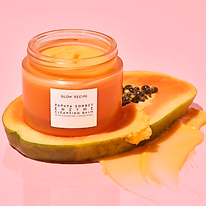 Glow Recipe Papaya Enzyme Cleansing Balm Makeup Remover - Gentle Exfoliator, Makeup Melting Balm & Face Cleanser for Women - Exfoliating Face Wash to Even Skin Tone & Lock-in Facial Hydration (3.38oz)