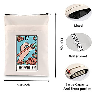TOBGBE The Writer Tarot Card Bag Book Lovers Gifts Writer Book Sleeve Reader Book Covers for Soft Cover Books Bookish Book Pouch (The Writer)