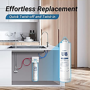 Maxblue RF-U8 Replacement Water Filter, Replacement for Maxblue U8-ST & U8-FC Under Sink Water Filtration System, 2 Years High Capacity