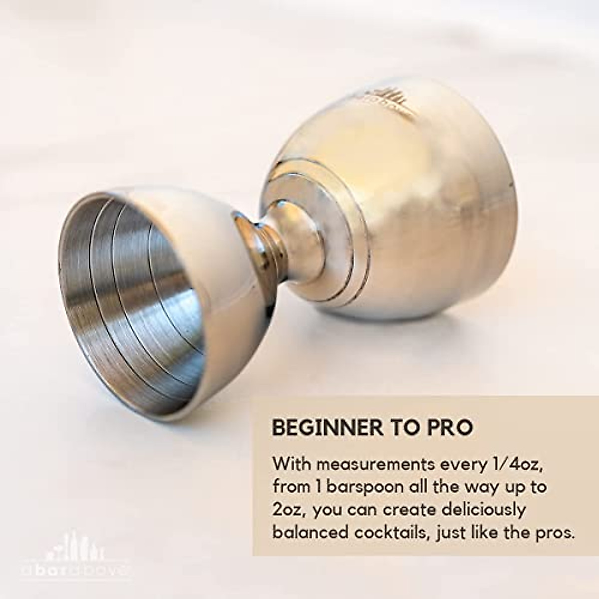 A Bar Above Premium Bell Jigger with 10 Measurements Inside - Professional & Heavy-Duty 304 Stainless Steel Cocktail Double Jigger for Bartending - Bar Tools For Measuring Cocktail Shots 1oz / 2oz