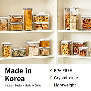 VAKUEN Premium Airtight Food Storage Containers, Square 2PC/Set(1.48qt), Smart One-Click Seal Lid, No Hinges, 100% Leak Proof, BPA-FREE, Dishwasher, Freezer & Microwave Safe