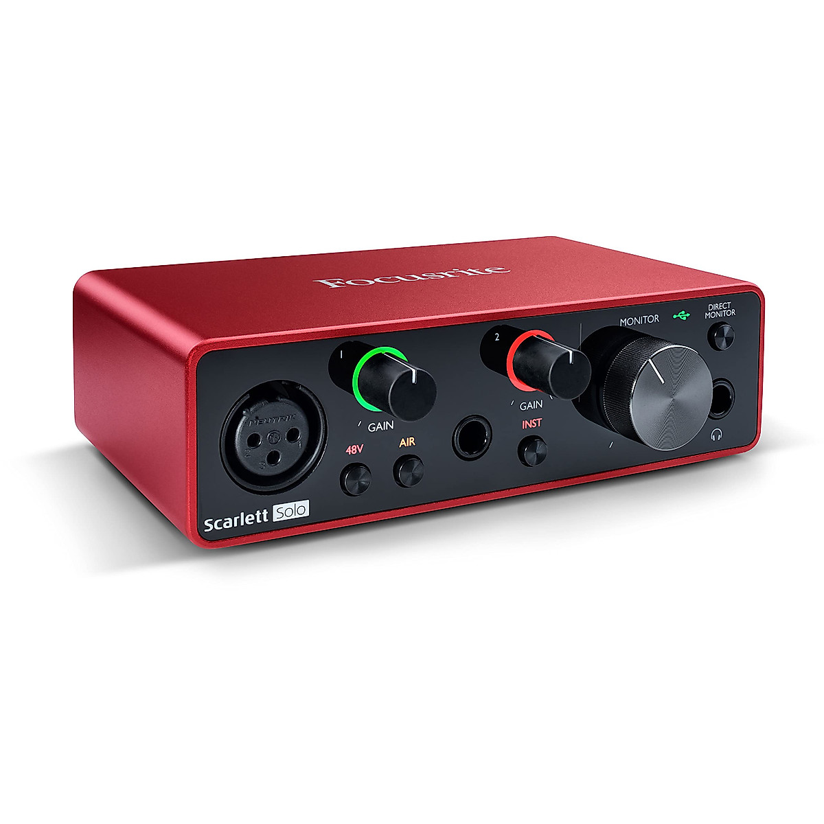Focusrite Scarlett Solo 3rd Gen 2-in, 2-out USB Audio Interface Bundle with XLR Cable and Austin Bazaar Polishing Cloth