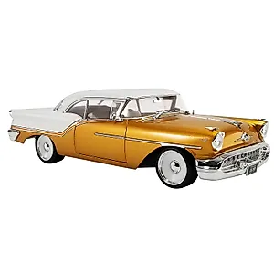 1957 Super 88 Gold Metallic and White Southern Kings Customs Limited Edition to 250 Pieces Worldwide 1/18 Diecast Model Car by Acme A1808006