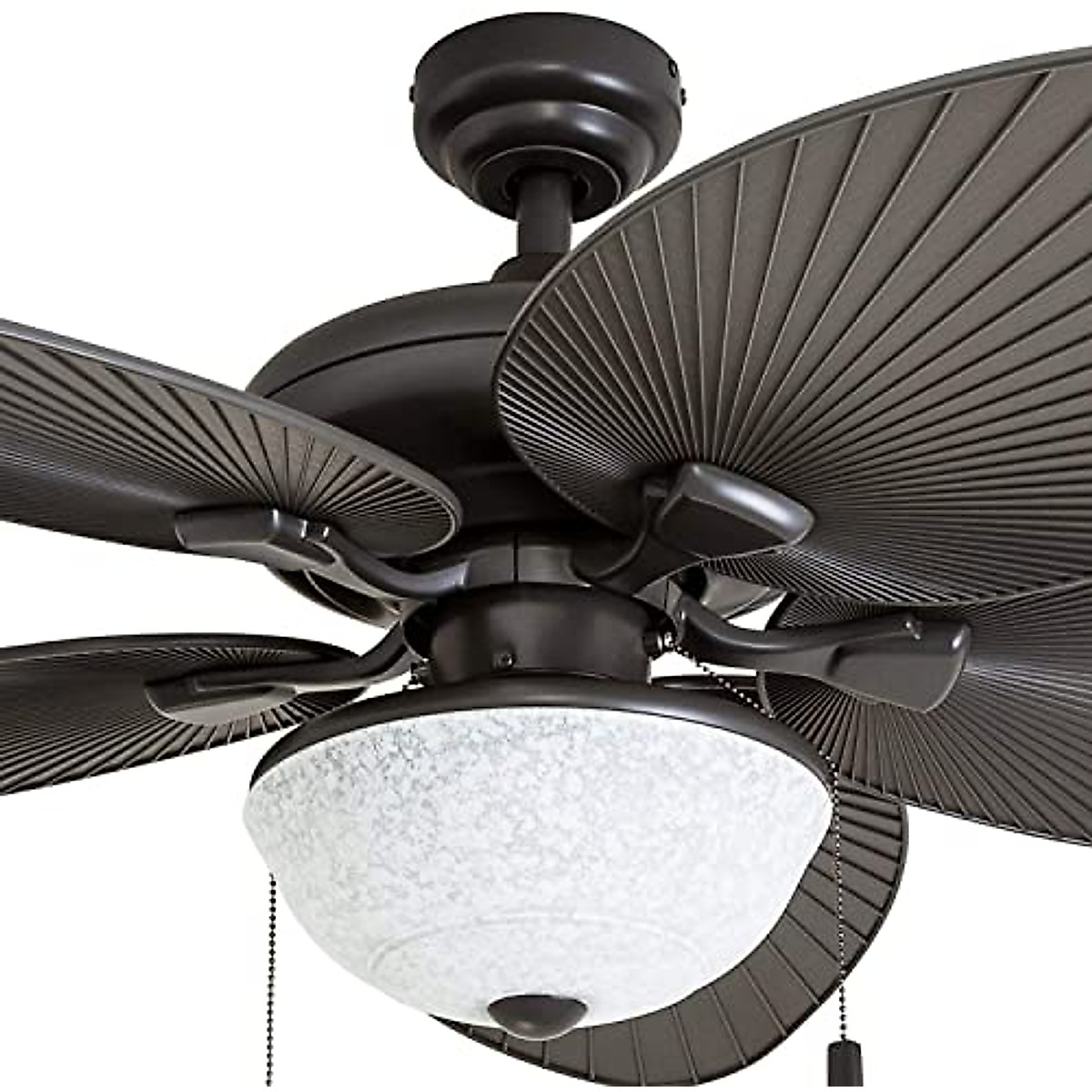Honeywell Ceiling Fans Inland Breeze, 52 Inch Tropical Indoor Outdoor Ceiling Fan with Light, Pull Chain, Three Mount Options, Weather Resistant Blades - 50510-01 (Bronze)