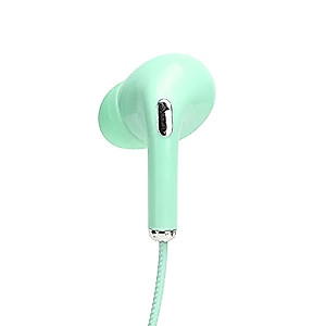 3.5mm Wired Earphone with Microphone Earbud Headphone in-Ear Earphone for Sports(Green)