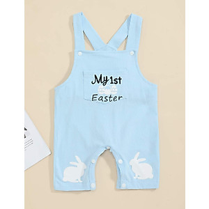 Xuuly Baby Boy Easter Outfit Cute Gentle Romper Top Overall Pant Sets My First Easter Baby Boy Outfit