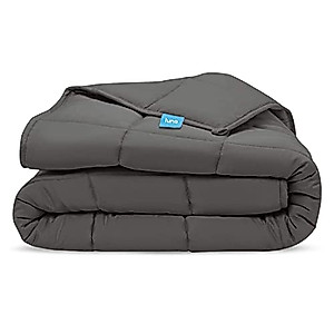 Luna [ Cooling Silky Bamboo Weighted Blankets 100% Lyocell Premium Quality Weighted Cooling Blanket | Breathable All Season Calming Blanket for Adults [15lbs - Queen - 60" x 80"] [Dark Grey]