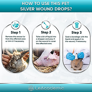 LeAcademic Dog Wound Care in Drops | Cat Wound Care + Chlorhexidine | Wound Care for Dogs with Colloidal Silver | Wounds, Itching, Irritation, Scratches, Bites | Great with Dog Cone | 2 Oz