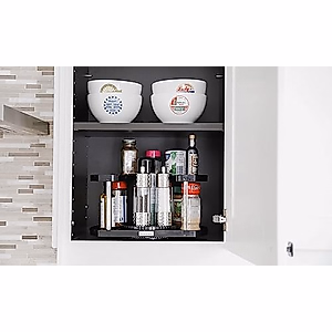 Spice Rack Organizer for Cabinet 2 Tier Lazy Susan Organizer Holds 40 Spice Jars with Double Spinner on Bottom Spice Shelf for Kitchen Pantry Organization and Storage by Stow-n-Spin Made in USA