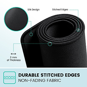 Perixx DX-1000M Waterproof Gaming Mouse Pad with Stitched Edge - Non-Slip Rubber Base Design for Laptop or Desktop Computer - M Size 9.84x8.27x0.08 Inches